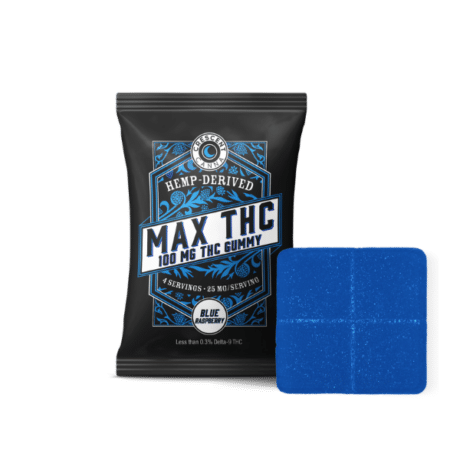 Blue Raspberry 100 mg THC Gummy | Crescent Canna